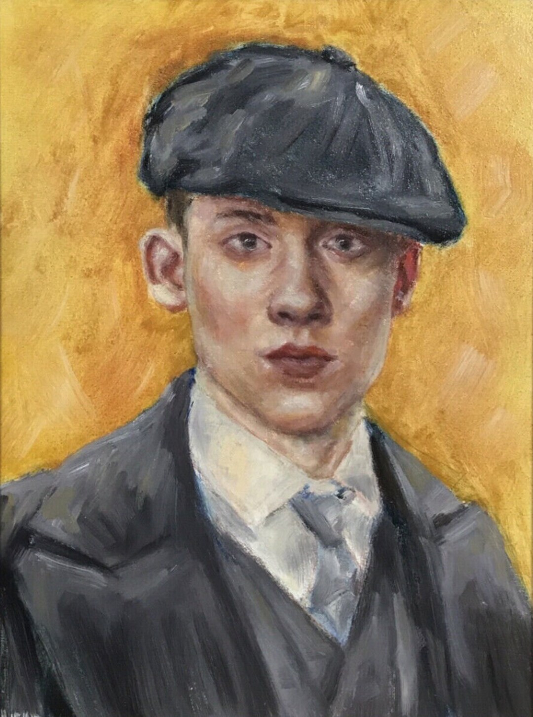 Portrait Man Painting Oil Painting on Panel / Figure Man Oil Painting ...