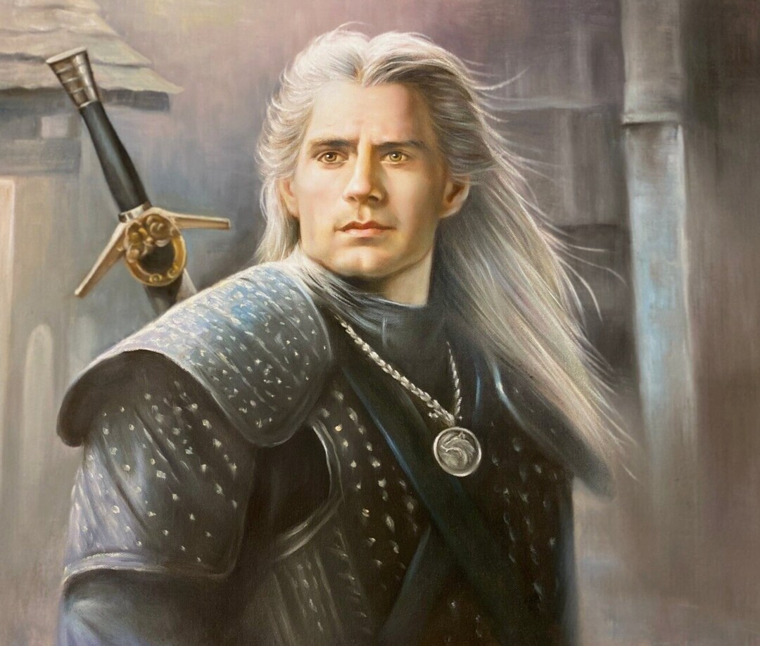 Handmade Portrait Oil Painting on Canvas the Witcher - Handmade ...