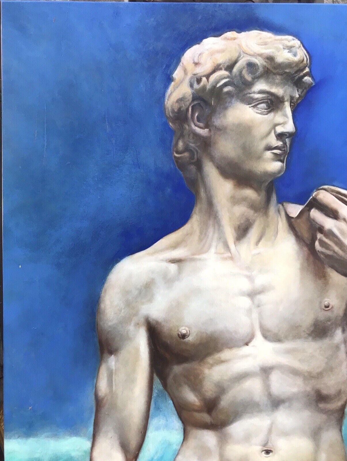 Superb Extra Large Original Oil on Canvas, Male Nude, David, Boy Large ...