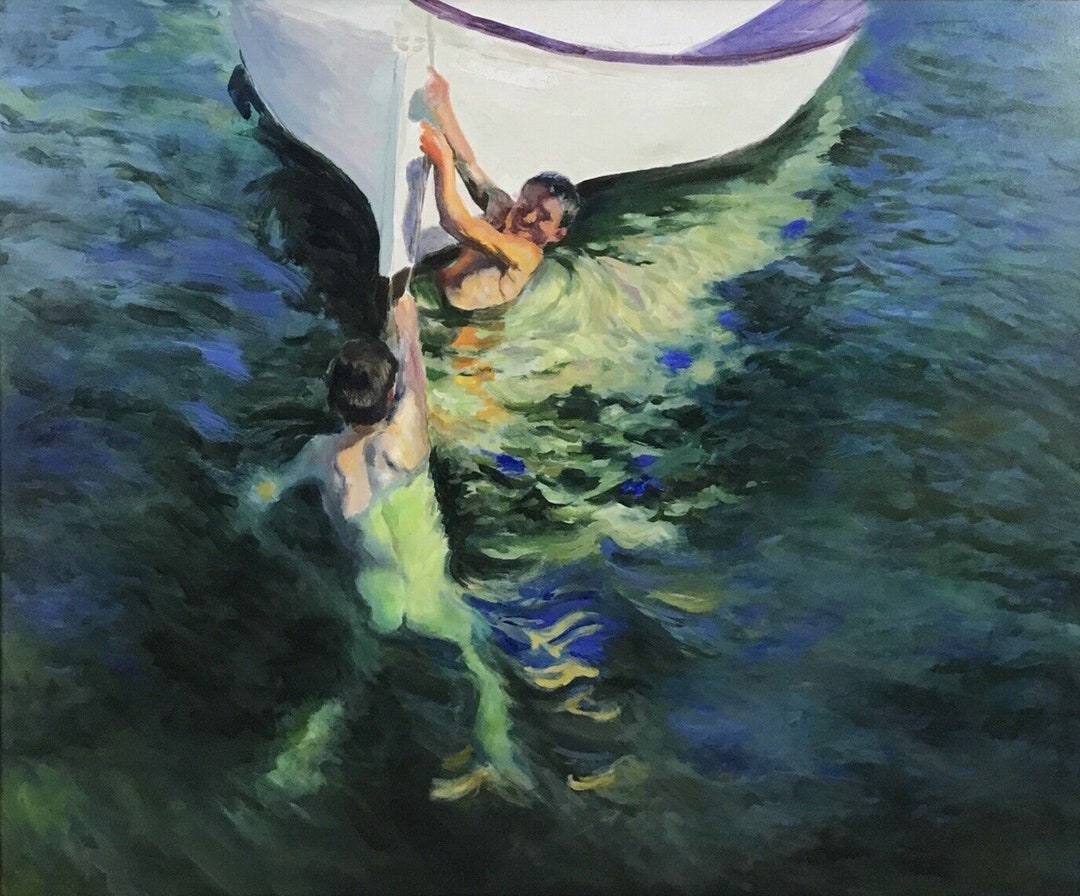 Original Oil Painting, Seascape, Sea Boat, Marine Expressionism - Etsy