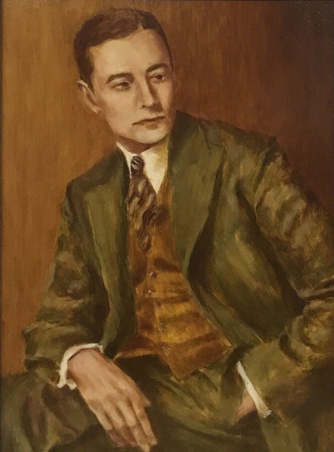 Portrait Man Painting Oil Painting on Panel / Figure Man Oil Painting ...