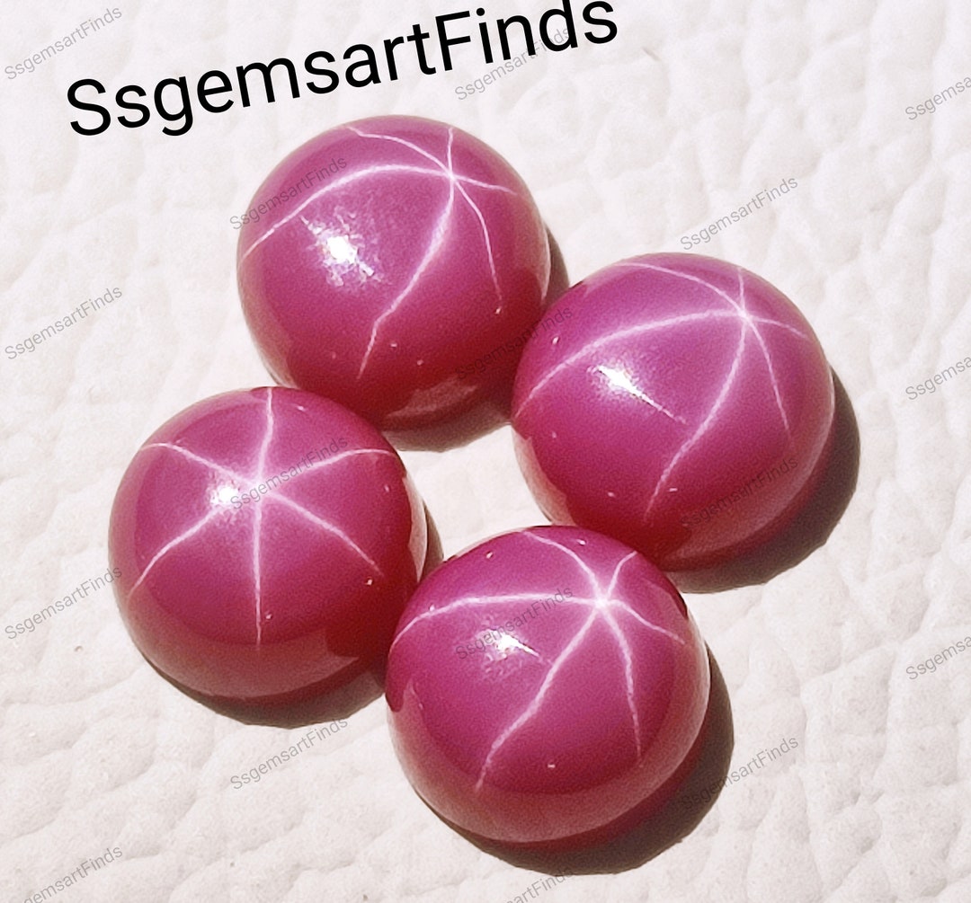 Lab Created Pink Star Ruby Cabochon, 5-8mm Loose Gemstone - Etsy