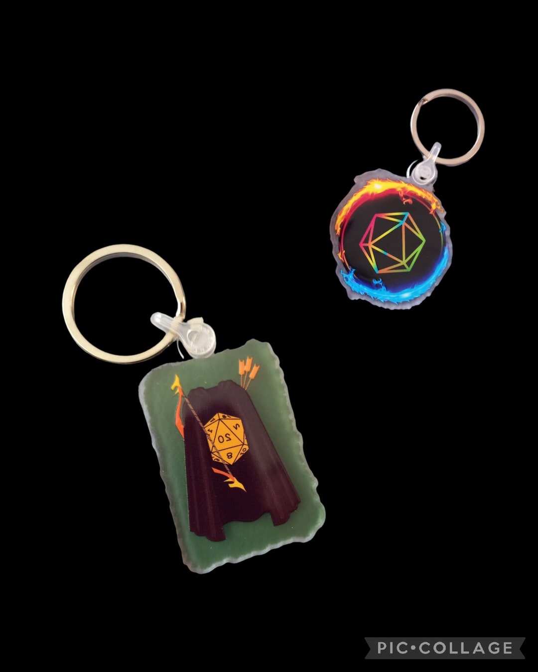 Dnd D20 Dungeons and Dragons Themed Keyrings - Etsy