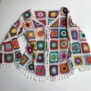 Granny Square Crochet Jacket Pattern: Women's DIY Tutorial (PDF ...
