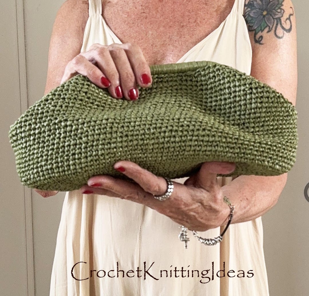 Rafia Clutch Bag Pattern, Covered Frame Bag, Crochet Bag Pattern ...