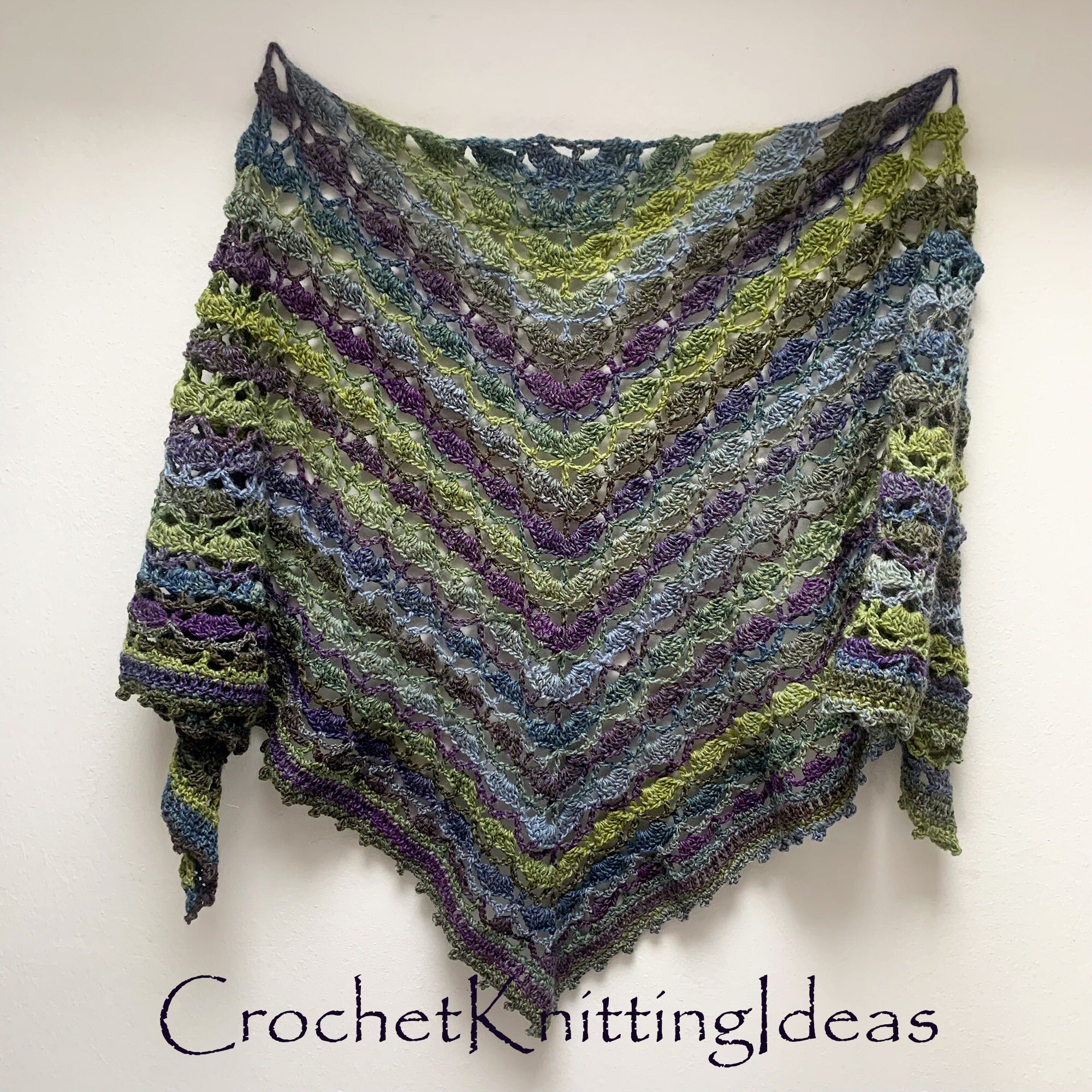 Crochet Fans Stitch Shawl Pattern: Elegant DIY Wool Shawl (instant ...