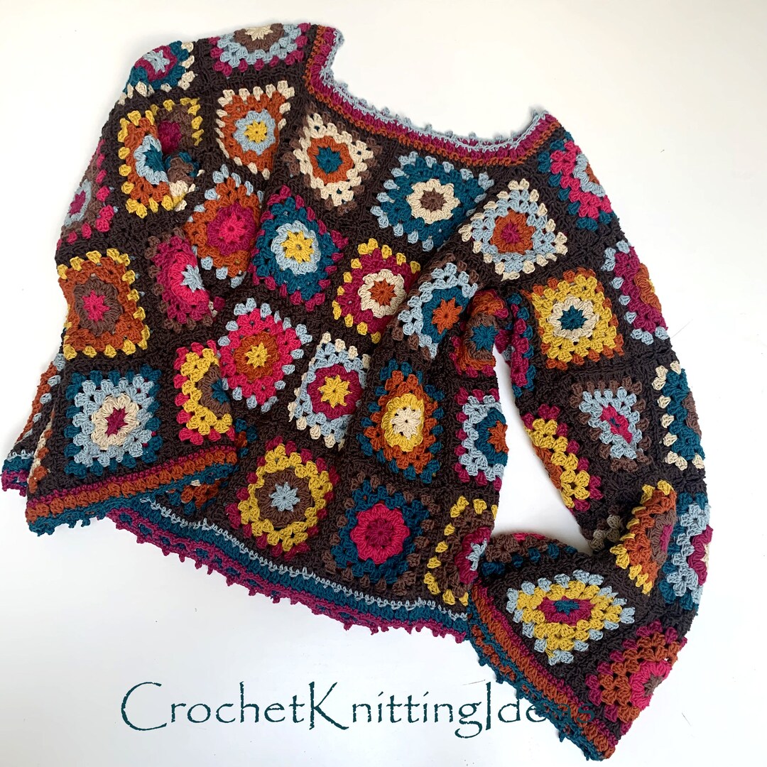 Granny Square Sweater Crochet Pattern Sweater Pattern Women - Etsy
