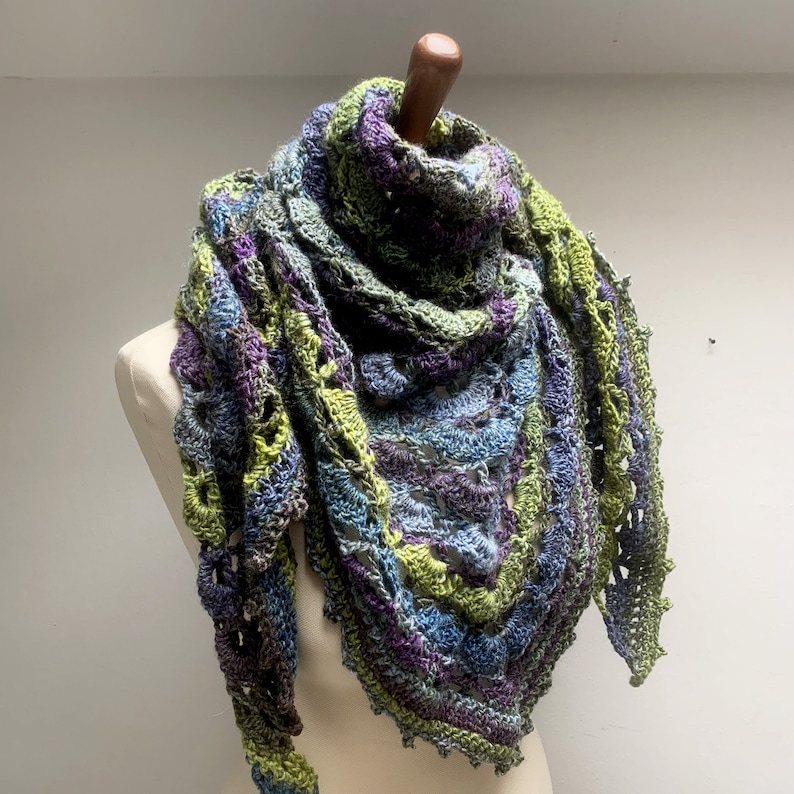 Crochet Fans Stitch Shawl Pattern: Elegant DIY Wool Shawl (instant ...