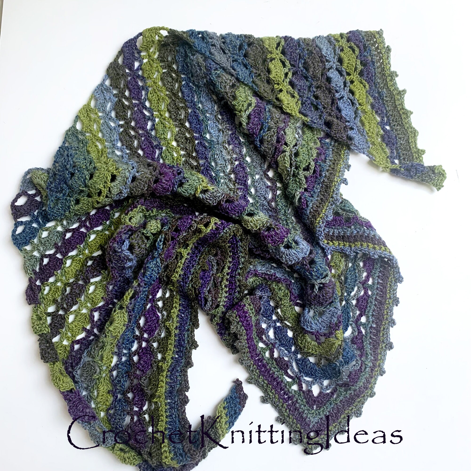 Crochet Fans Stitch Shawl Pattern: Elegant DIY Wool Shawl (instant ...