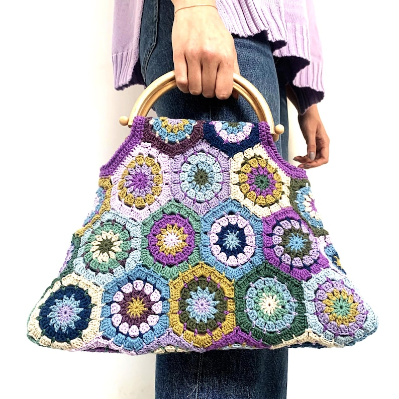 Granny Hexagon Crochet Bag Pattern: DIY Trapeze Tote (instant Download ...