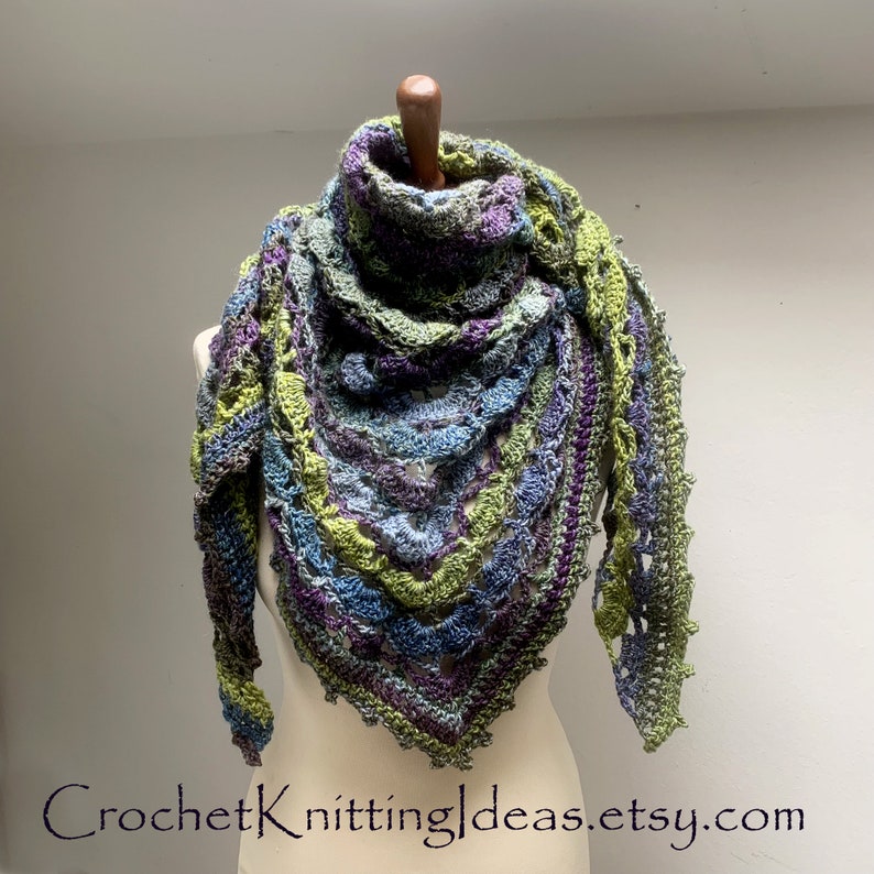 Crochet Fans Stitch Shawl Pattern: Elegant DIY Wool Shawl (instant ...