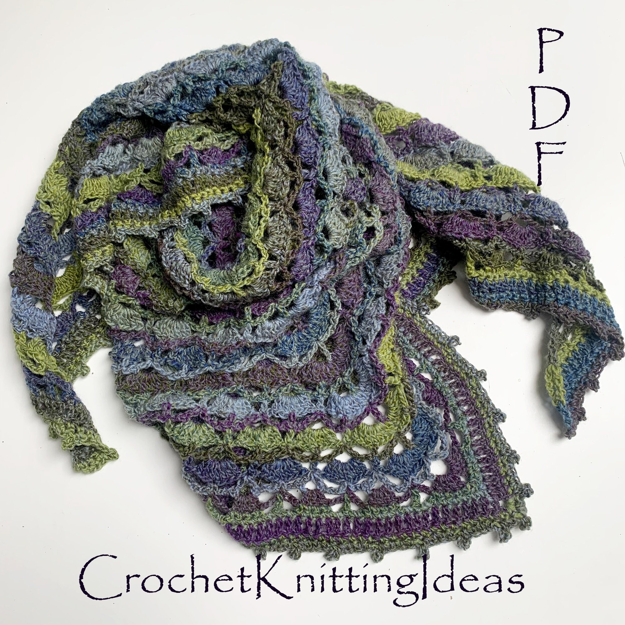 Crochet Fans Stitch Shawl Pattern: Elegant DIY Wool Shawl (instant ...