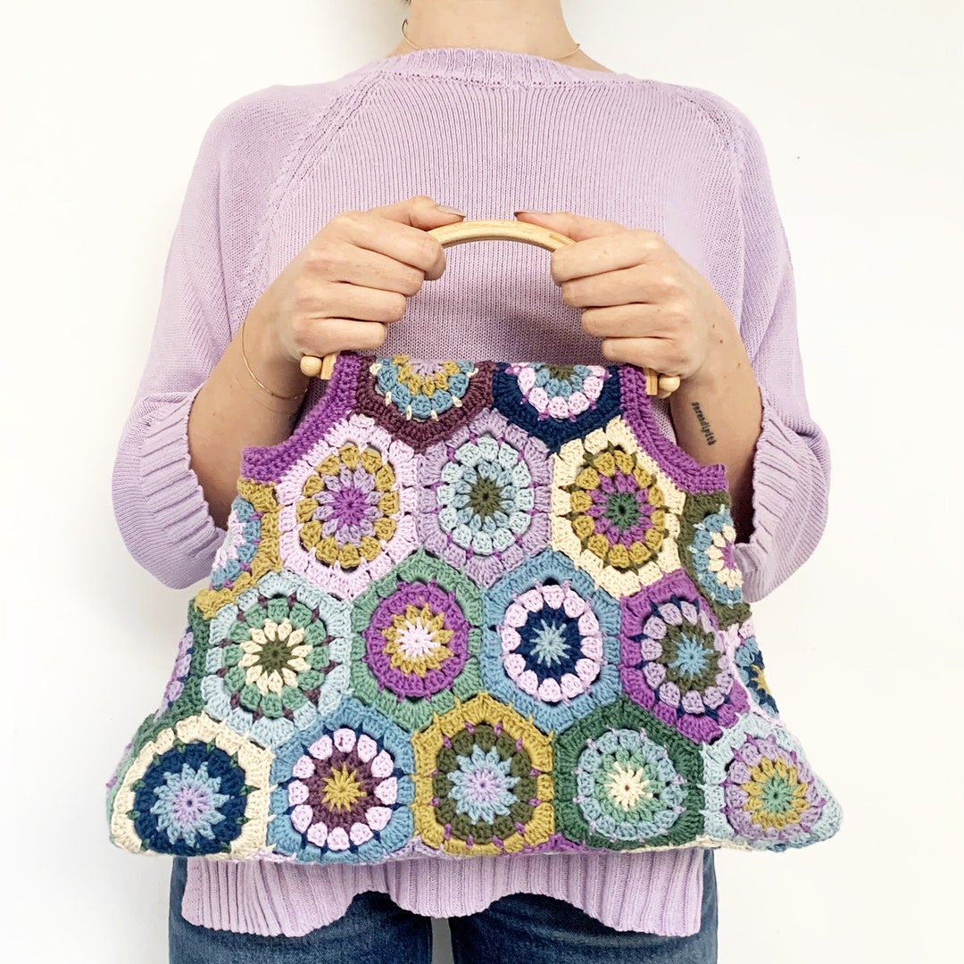 Granny Hexagon Crochet Bag Pattern: DIY Trapeze Tote (instant Download ...