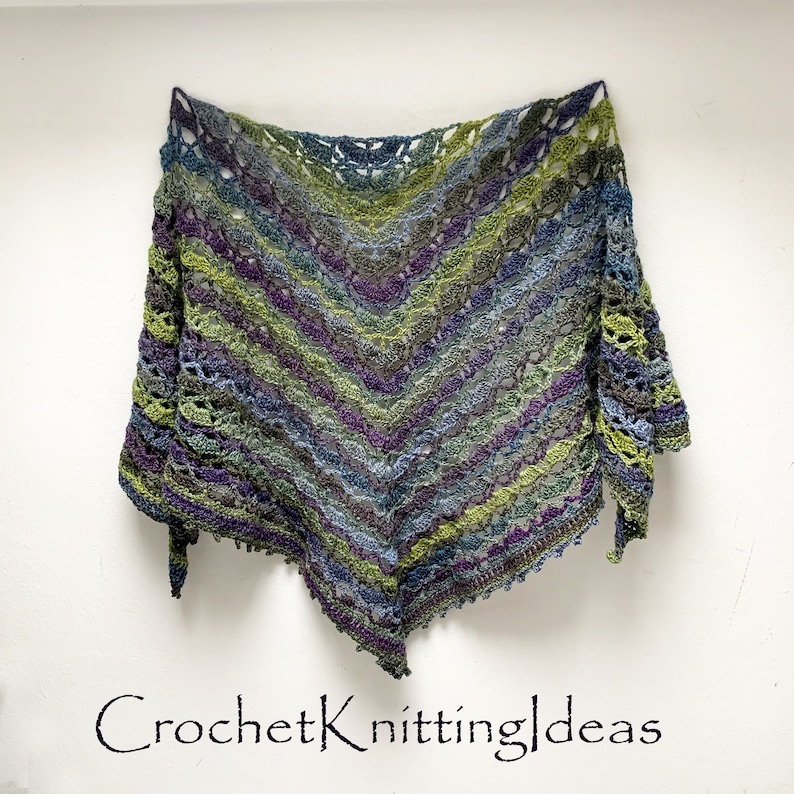 Crochet Fans Stitch Shawl Pattern: Elegant DIY Wool Shawl (instant ...