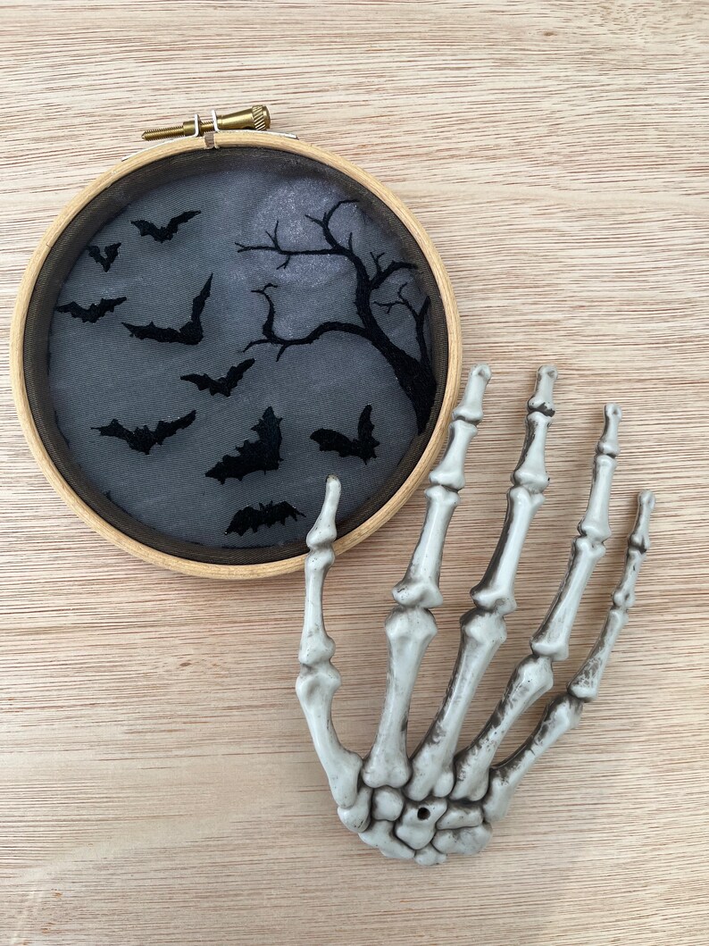 Spooky Bats || Hand Embroidery Hoop Art PDF Pattern With Instructions ...