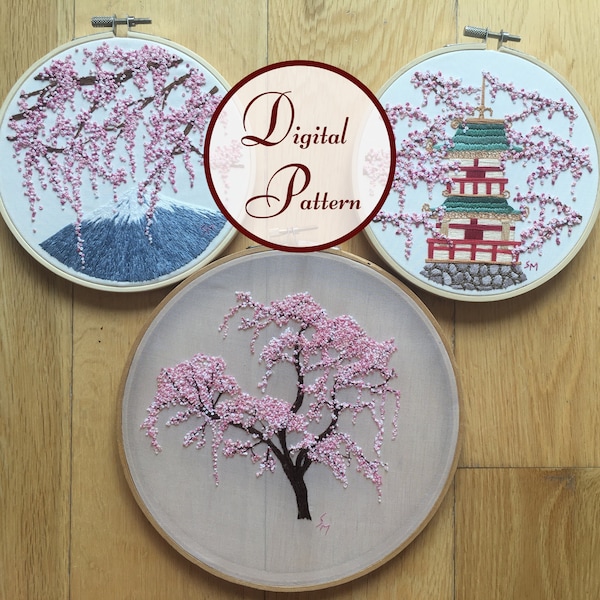 Cherry Blossom Embroidery - Etsy