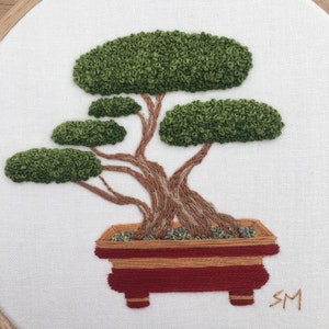 Bonsai Tree Hand Embroidery Pattern: Beginner Needlework (PDF Pattern ...