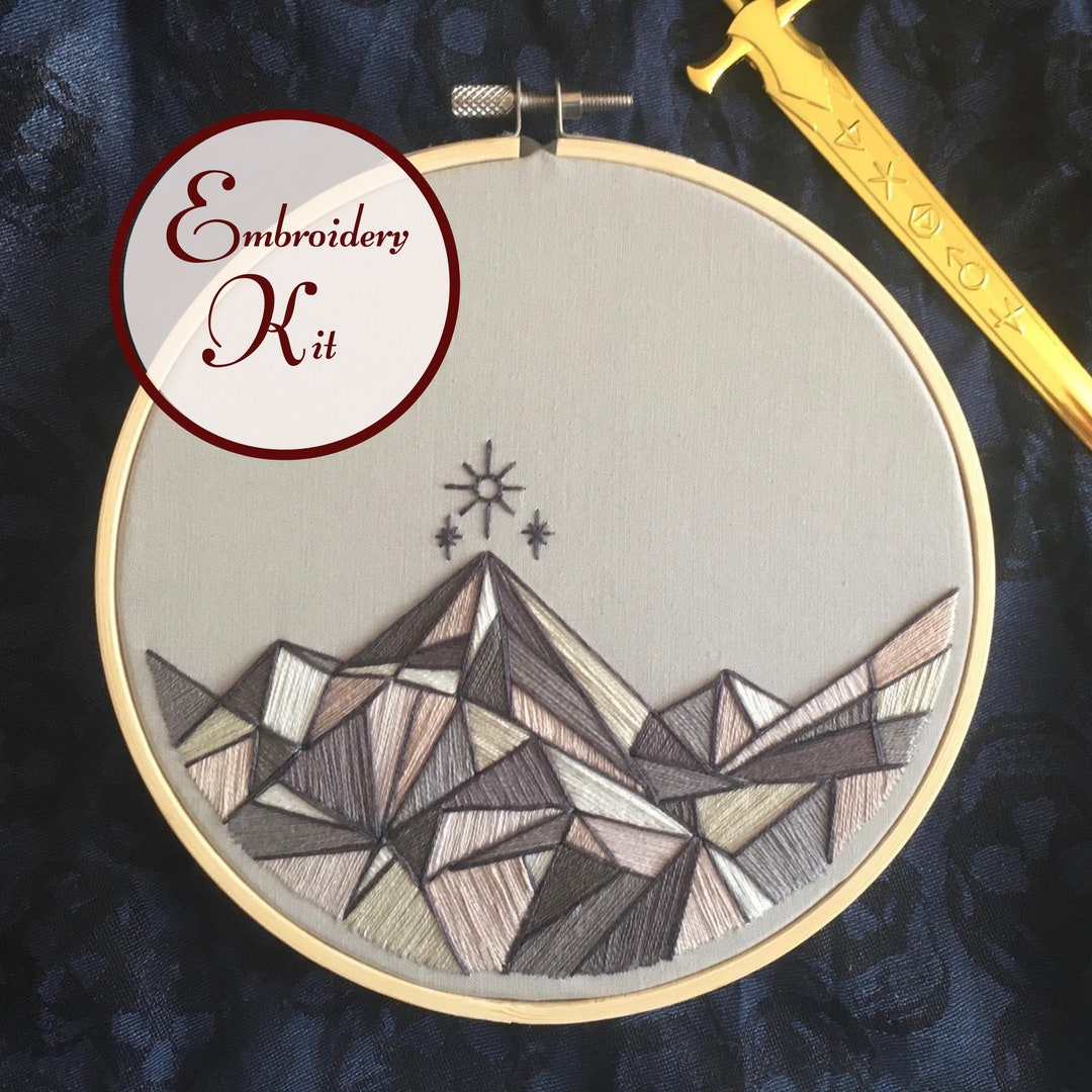 Geometric Mountain || Ramiel || Hand Embroidery Kit With Full ...