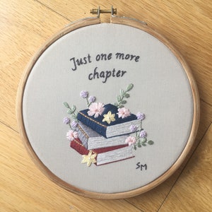 Stack of Books || One More Chapter || Hand Embroidery Kit With Full ...