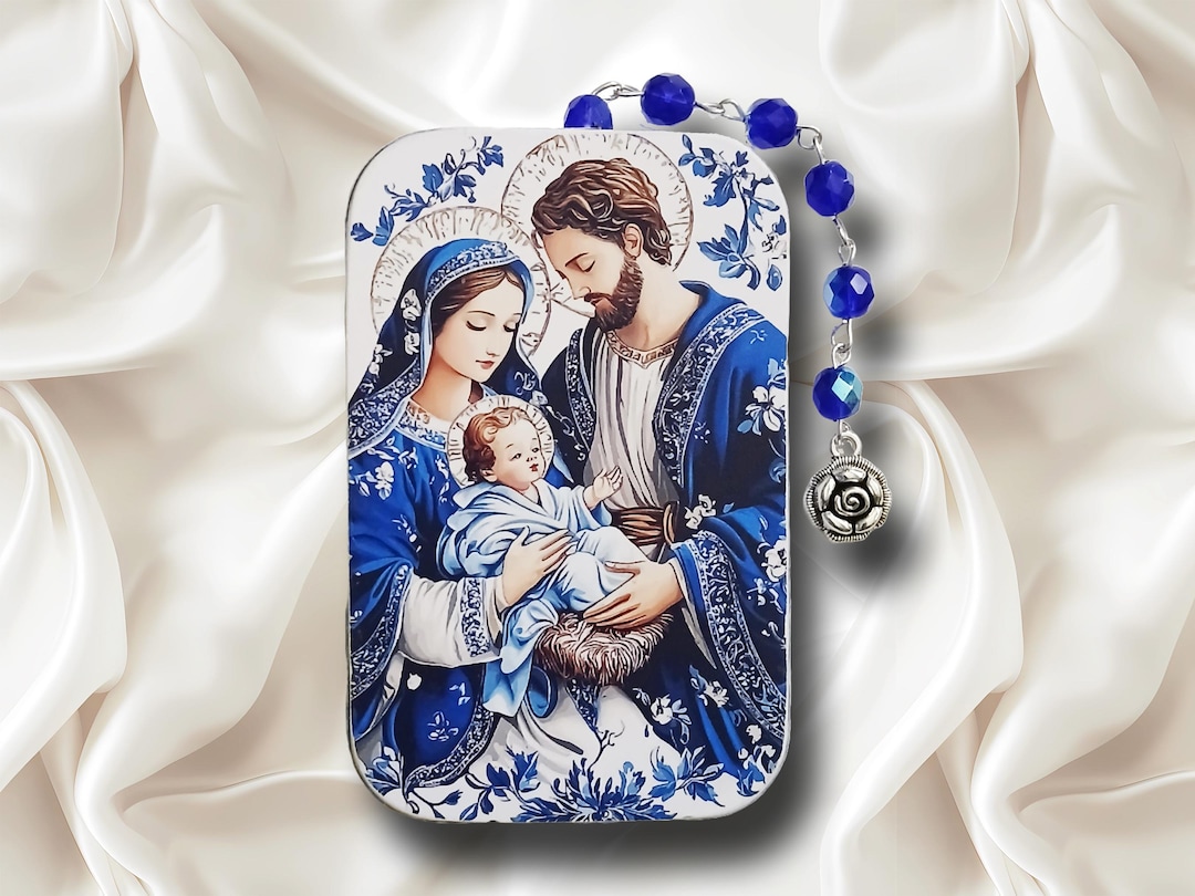 Nativity Floral Design Decoupage Trinket Box, Holy Family Decorative ...