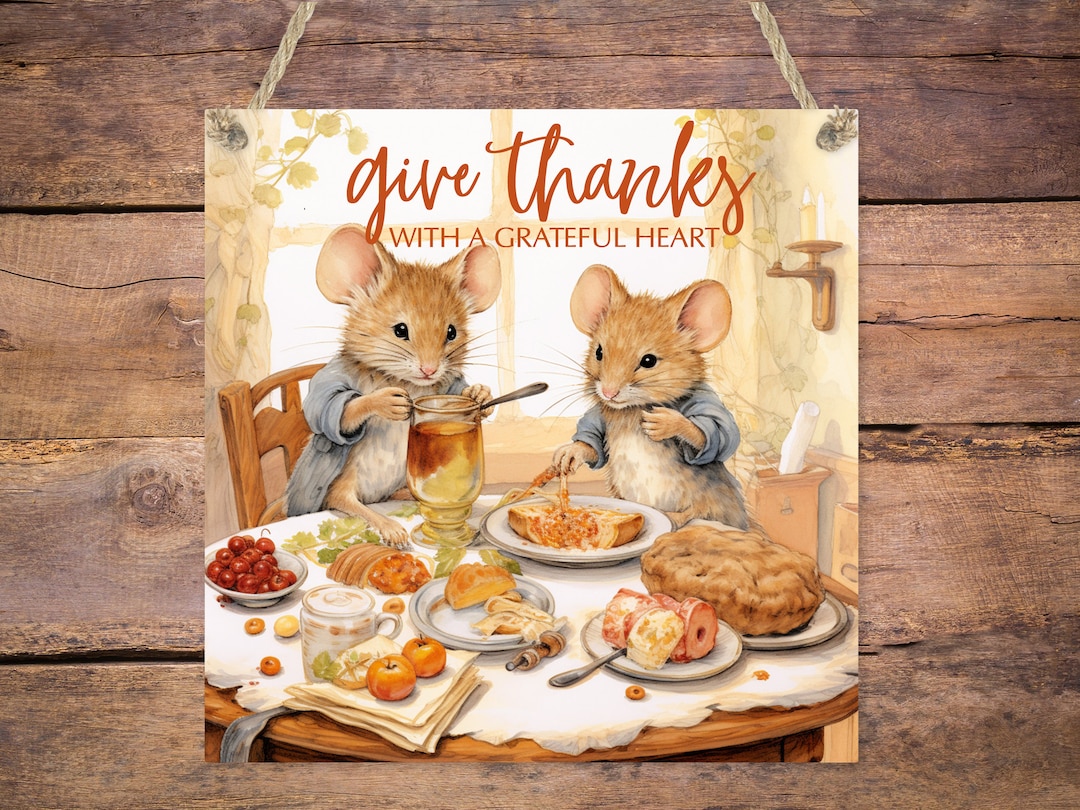 Thanksgiving Mice Decoupage Wood Wall Plaque, Mouse Wall Art, , Mice ...