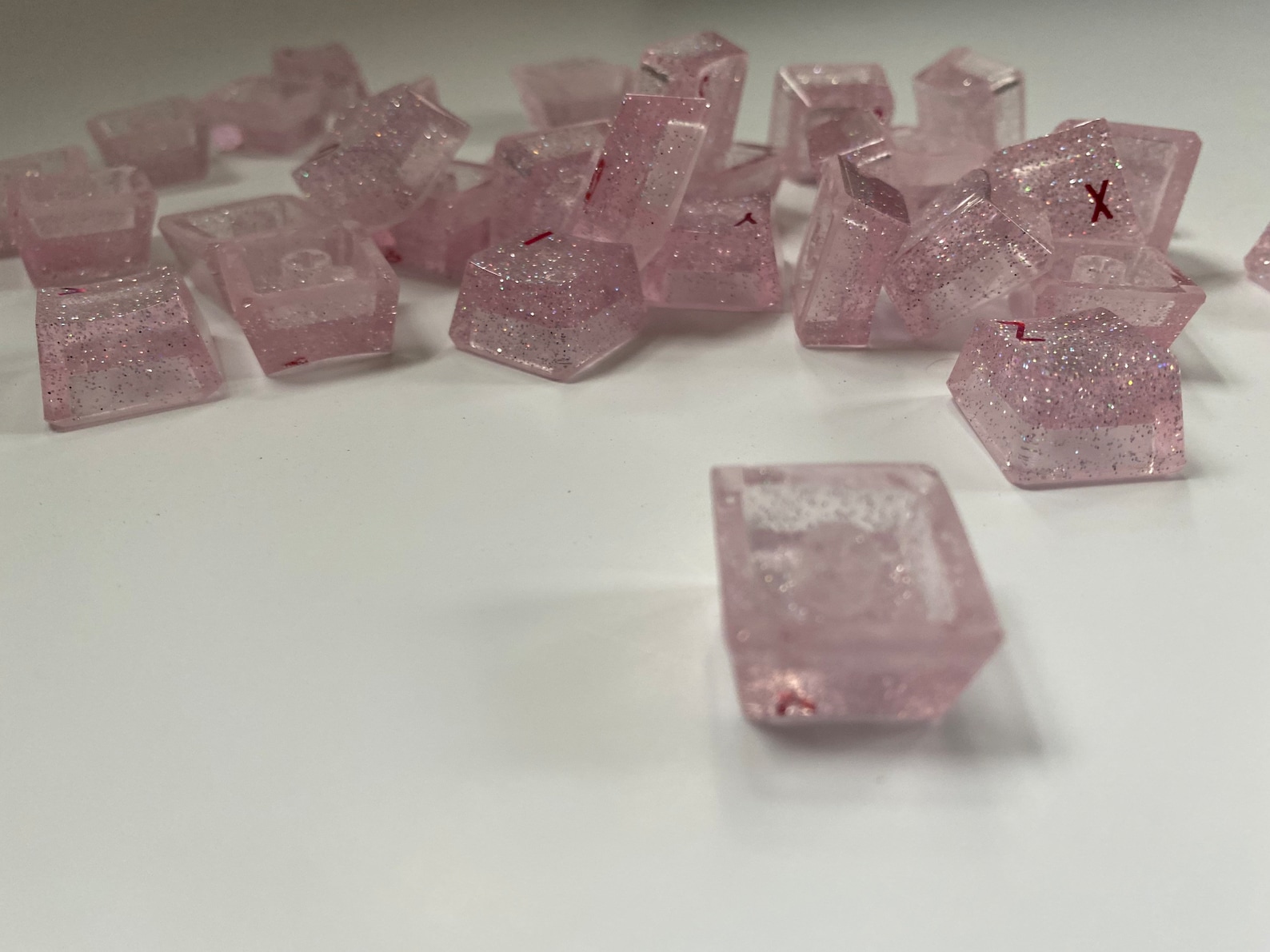 Pink Glitter Resin Key Caps Set (letters and Punctuation Only) - Etsy