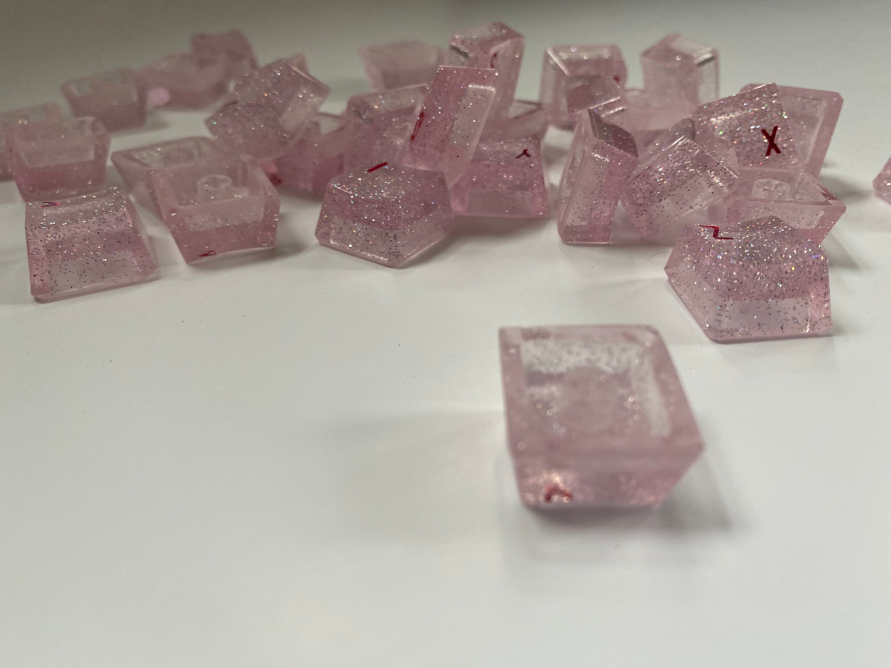 Pink Glitter Resin Key Caps Set (letters and Punctuation Only) - Etsy
