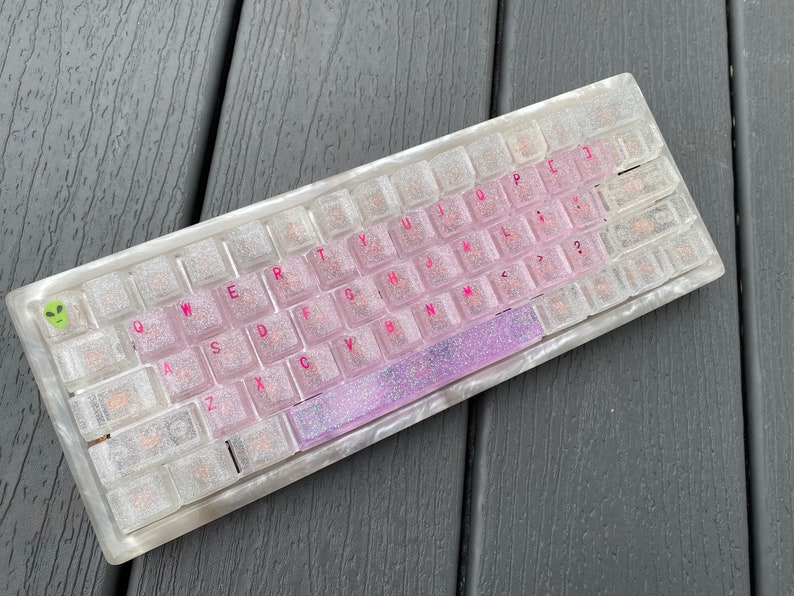 Pink Glitter Resin Key Caps Set (letters and Punctuation Only) - Etsy