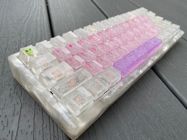 Pink Glitter Resin Key Caps Set (letters and Punctuation Only) - Etsy