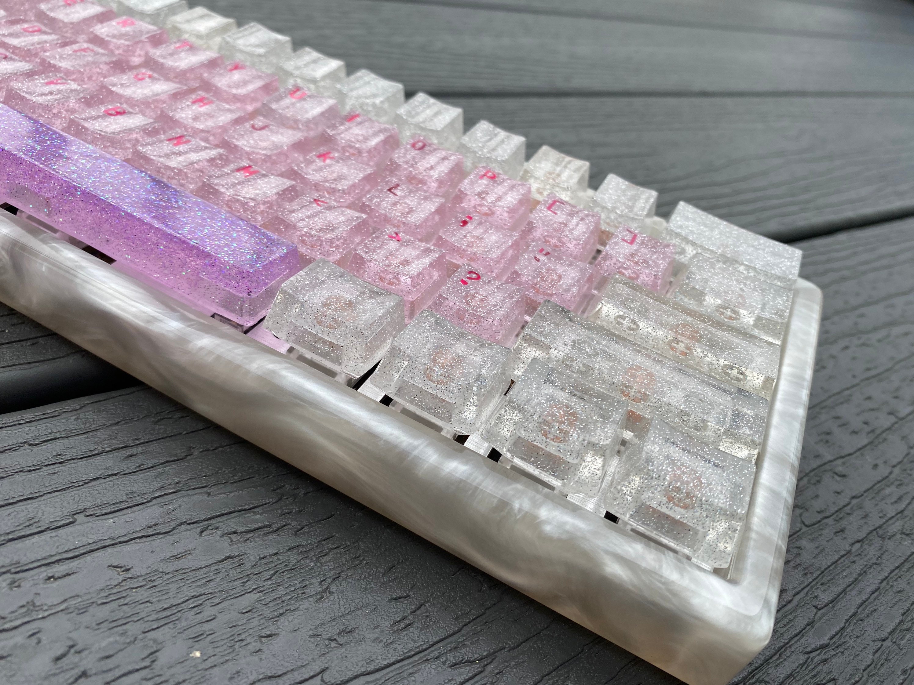 Pink Glitter Resin Key Caps Set (letters and Punctuation Only) - Etsy