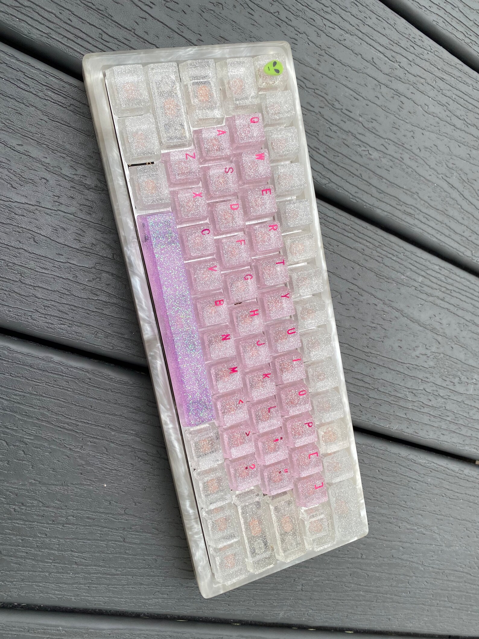 Pink Glitter Resin Key Caps Set (letters and Punctuation Only) - Etsy