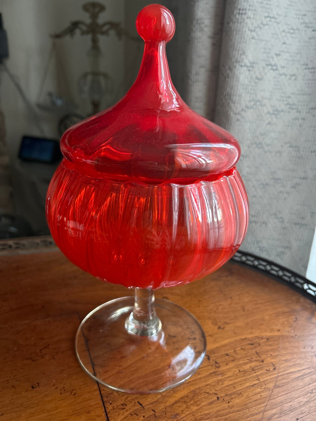Vintage Ruby Red Circus Tent Candy Dish - Etsy