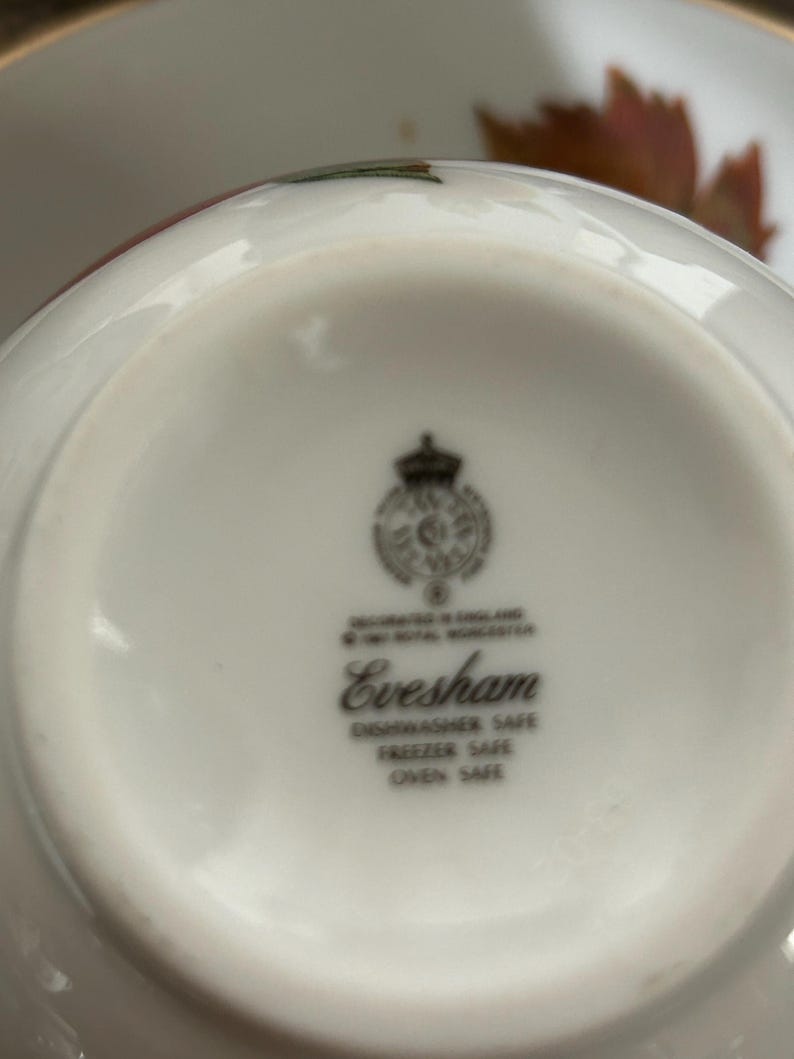 Vintage Evesham Gold Cup and Saucer by Royal Worcester, Sold ...