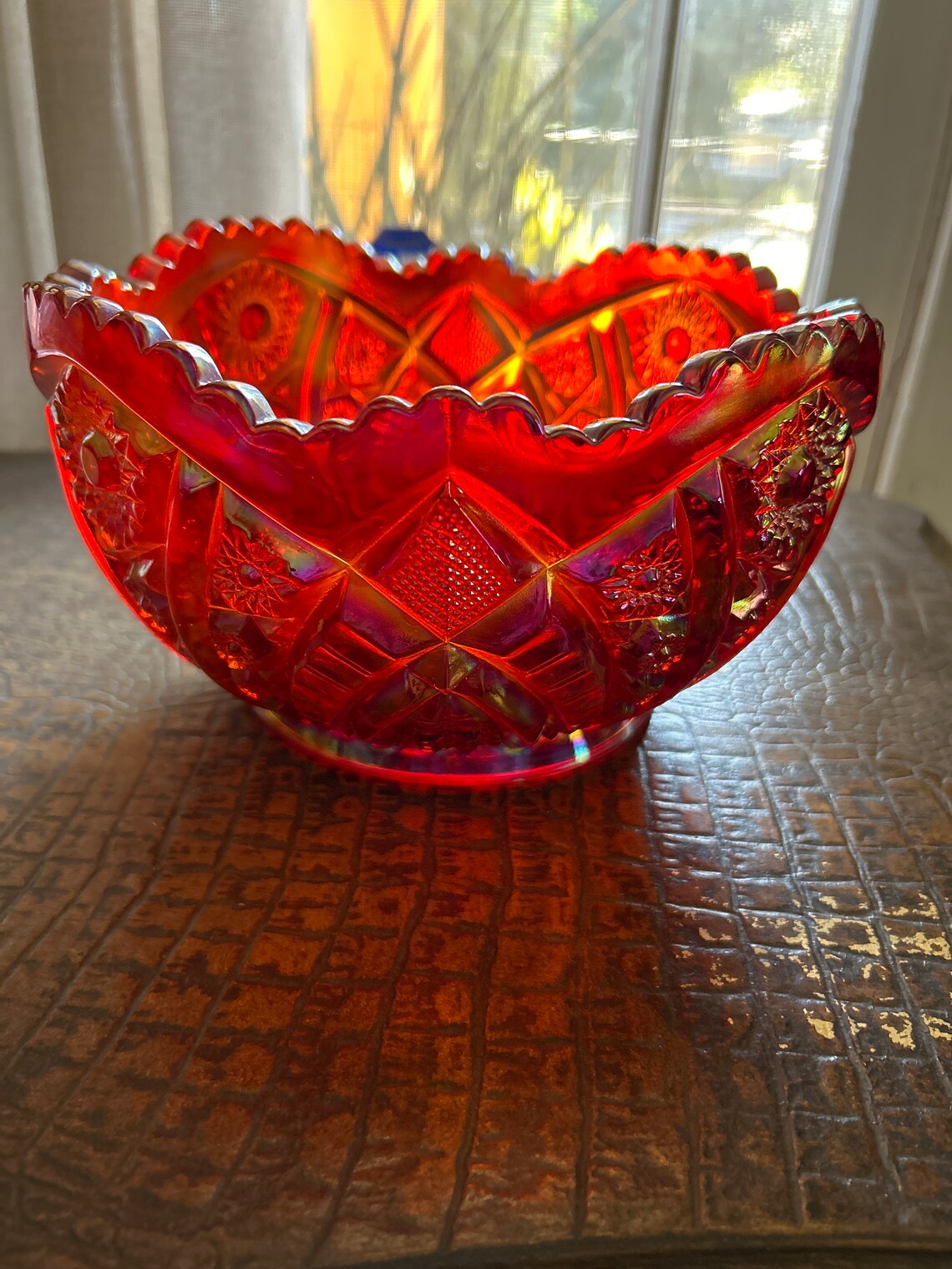 Vtg Heirloom Sunset Ruby Red Rose Bowl by Indiana Glass - Etsy