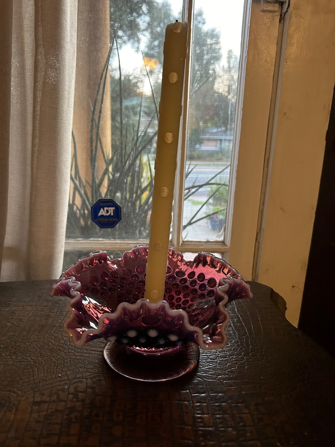 Rare Vintage Fenton Plum Opalescent Ruffled Candle Bowl - Etsy