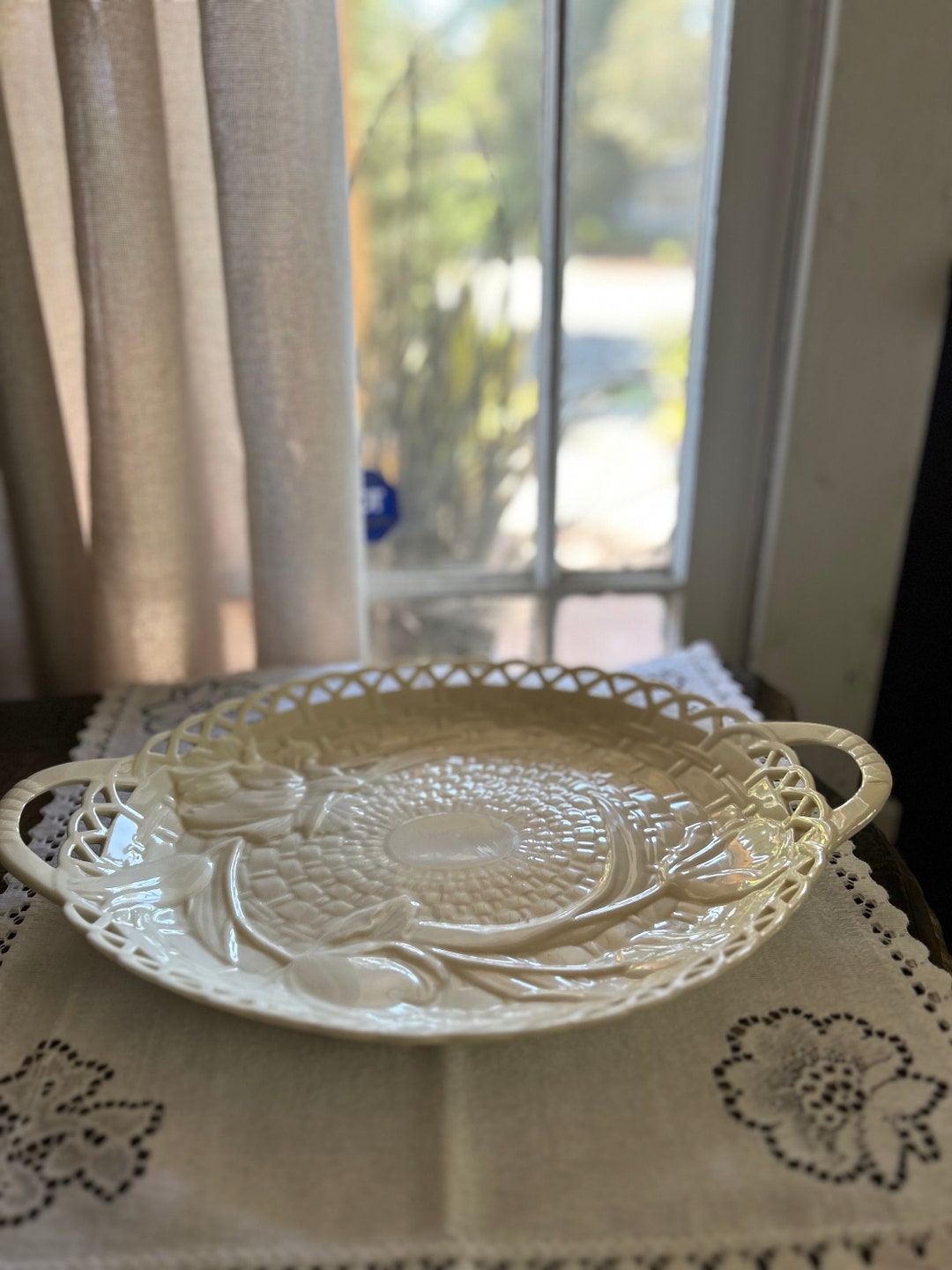 Vintage Lenox Basket of Flowers Tray - Etsy