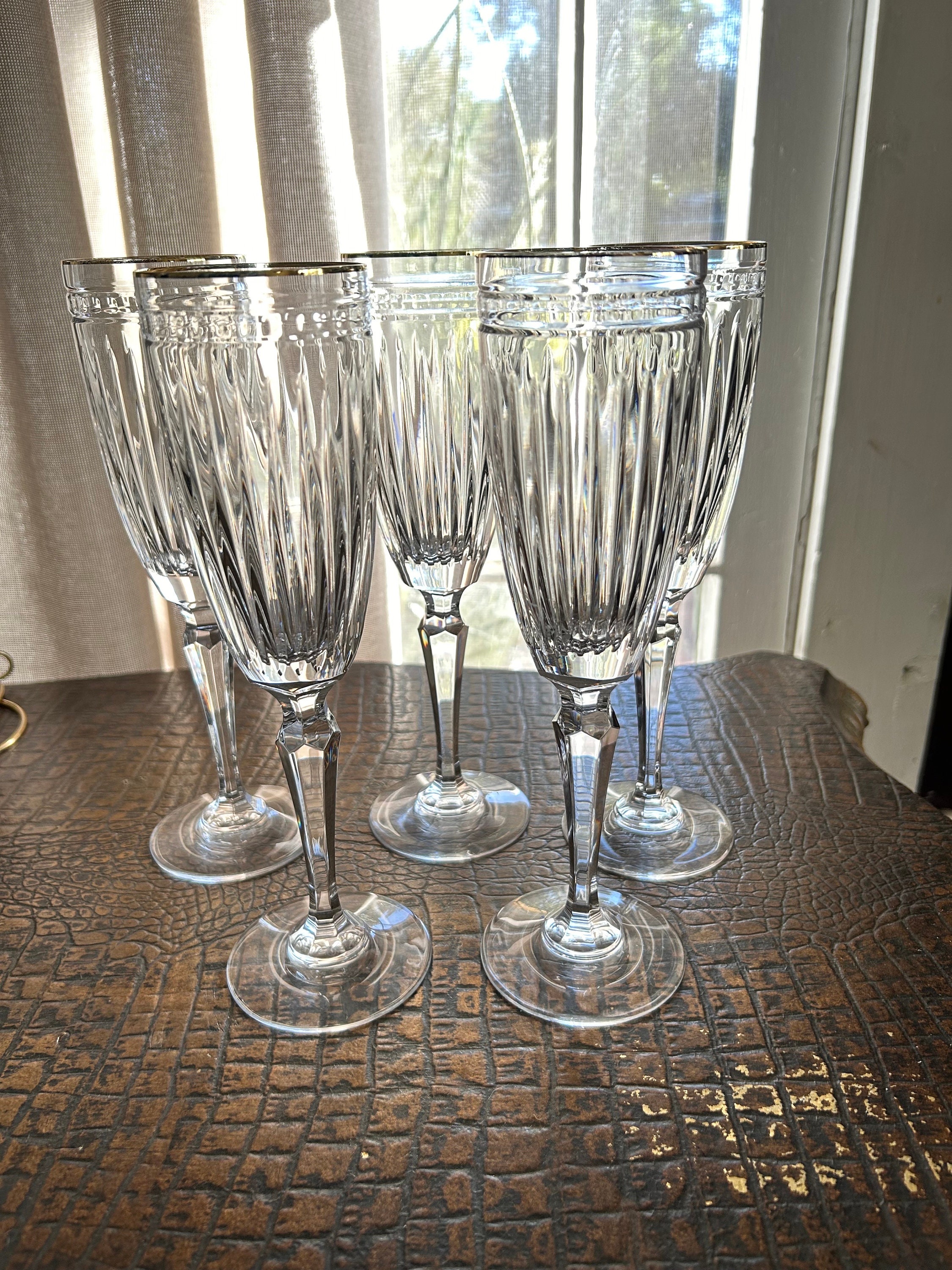 Vintage Hanover Fluted Chamgagne Glasses by Waterford Crystal Sold ...