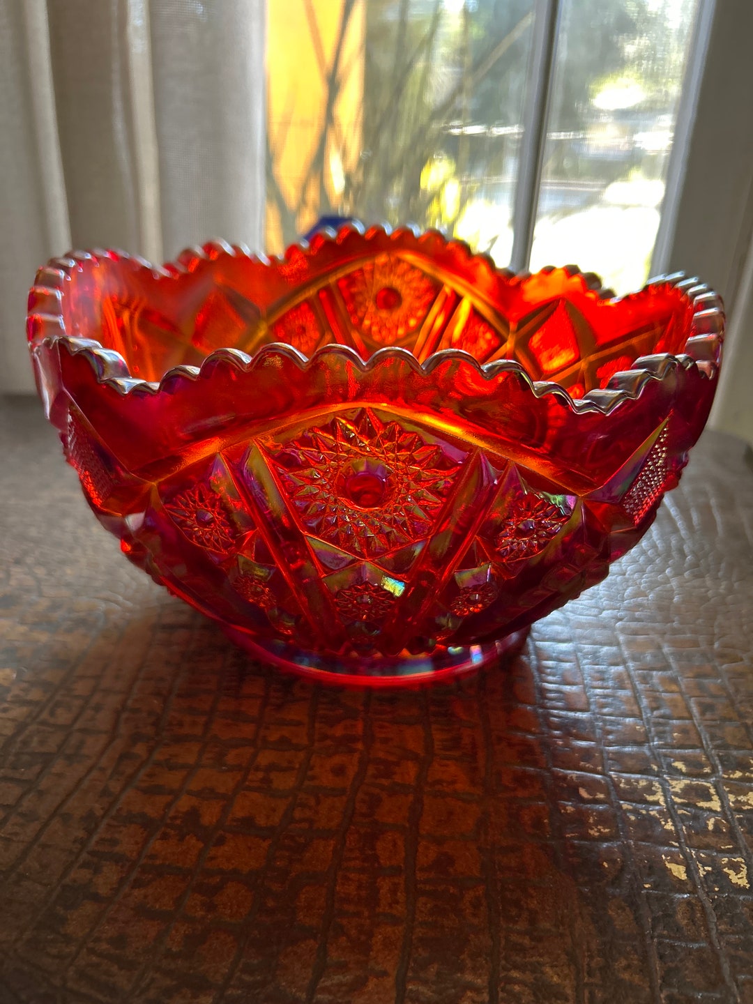 Vtg Heirloom Sunset Ruby Red Rose Bowl by Indiana Glass, Reserved for ...