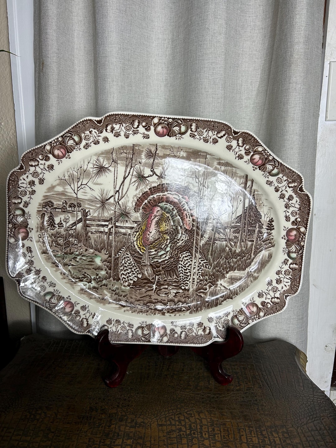 Large Vintage Johnson Brothers His Majesty Turkey Serving Tray - Etsy