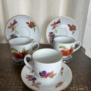 Vintage Evesham Gold Cup and Saucer by Royal Worcester, Sold ...