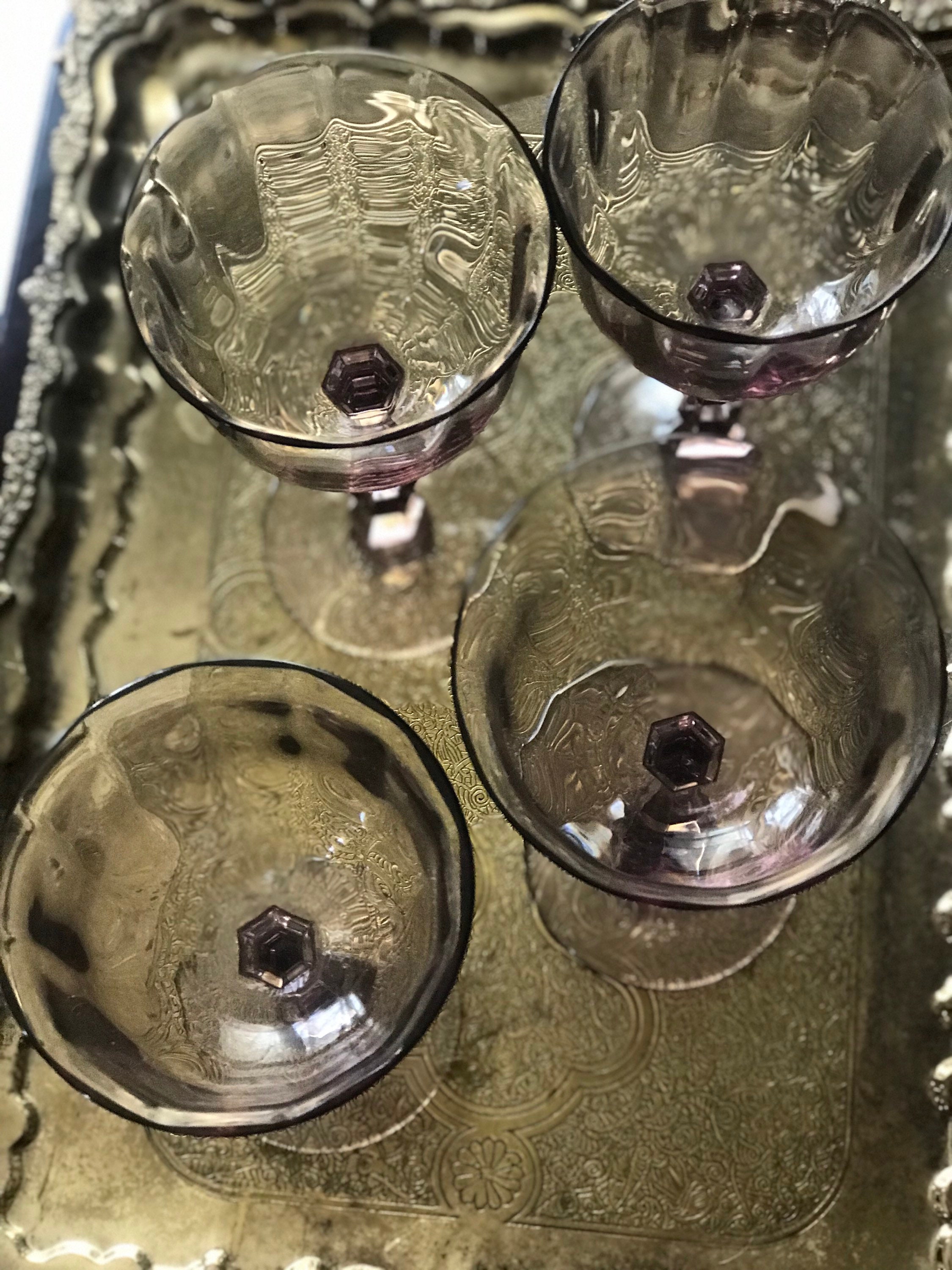 Vintage Amethyst Goblets - Etsy