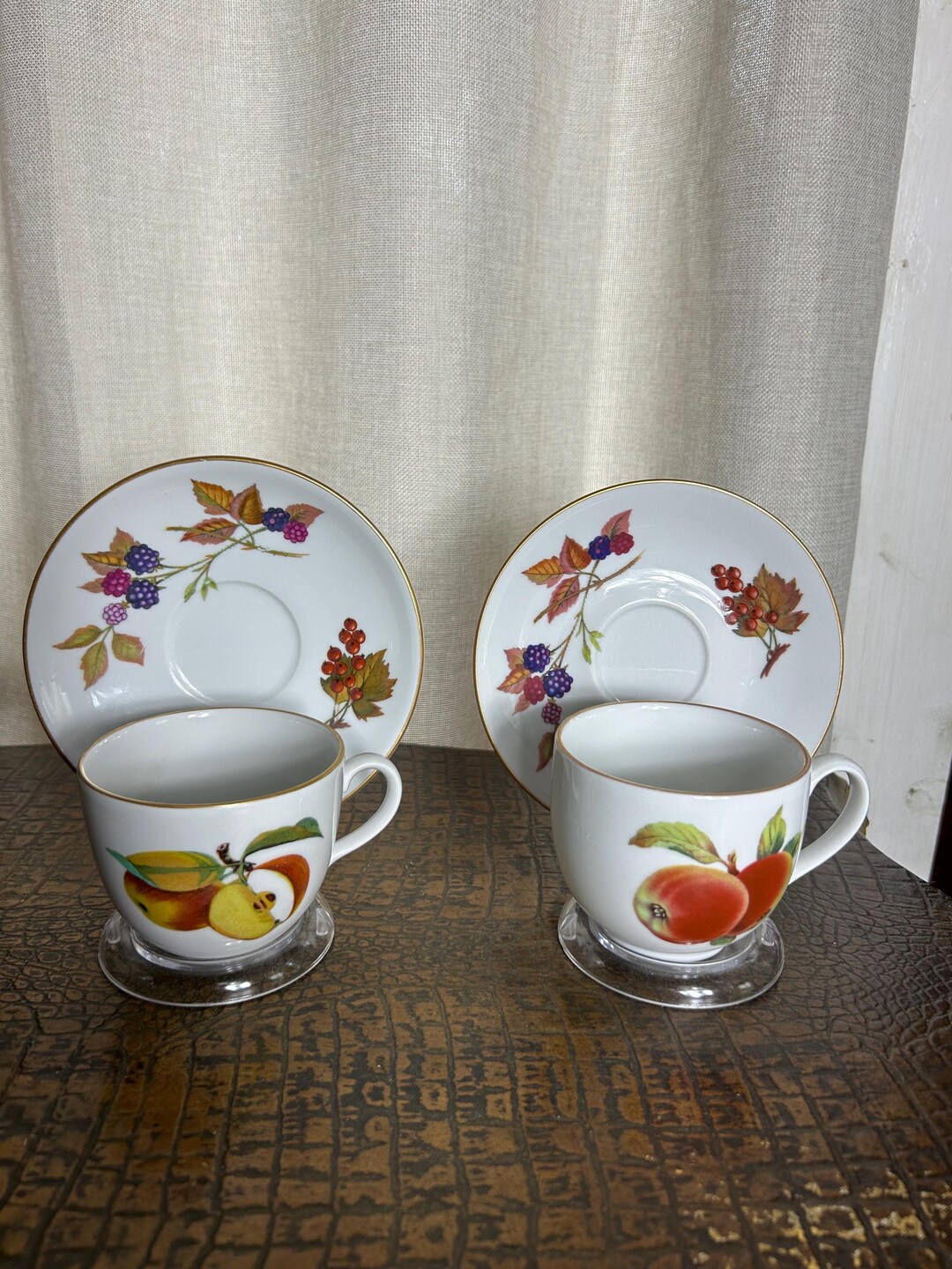 Vintage Evesham Gold Cup and Saucer by Royal Worcester, Sold ...