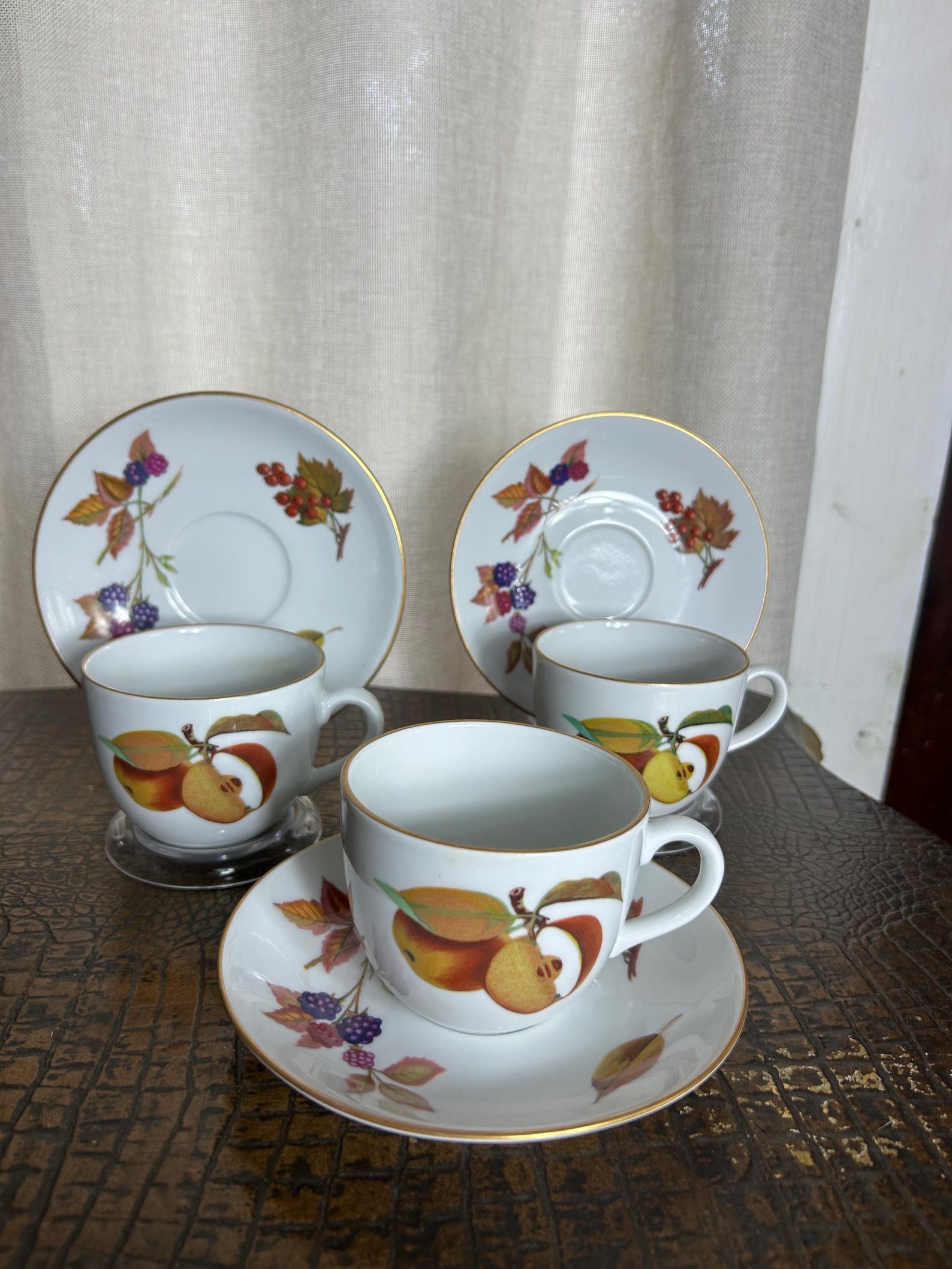 Vintage Evesham Gold Cup and Saucer by Royal Worcester, Sold ...