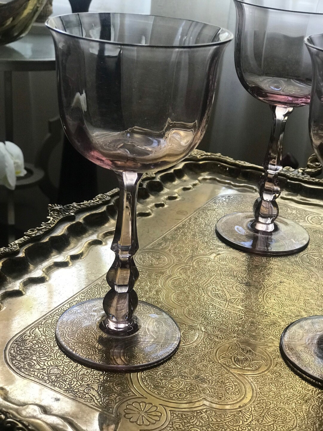 Vintage Amethyst Goblets - Etsy