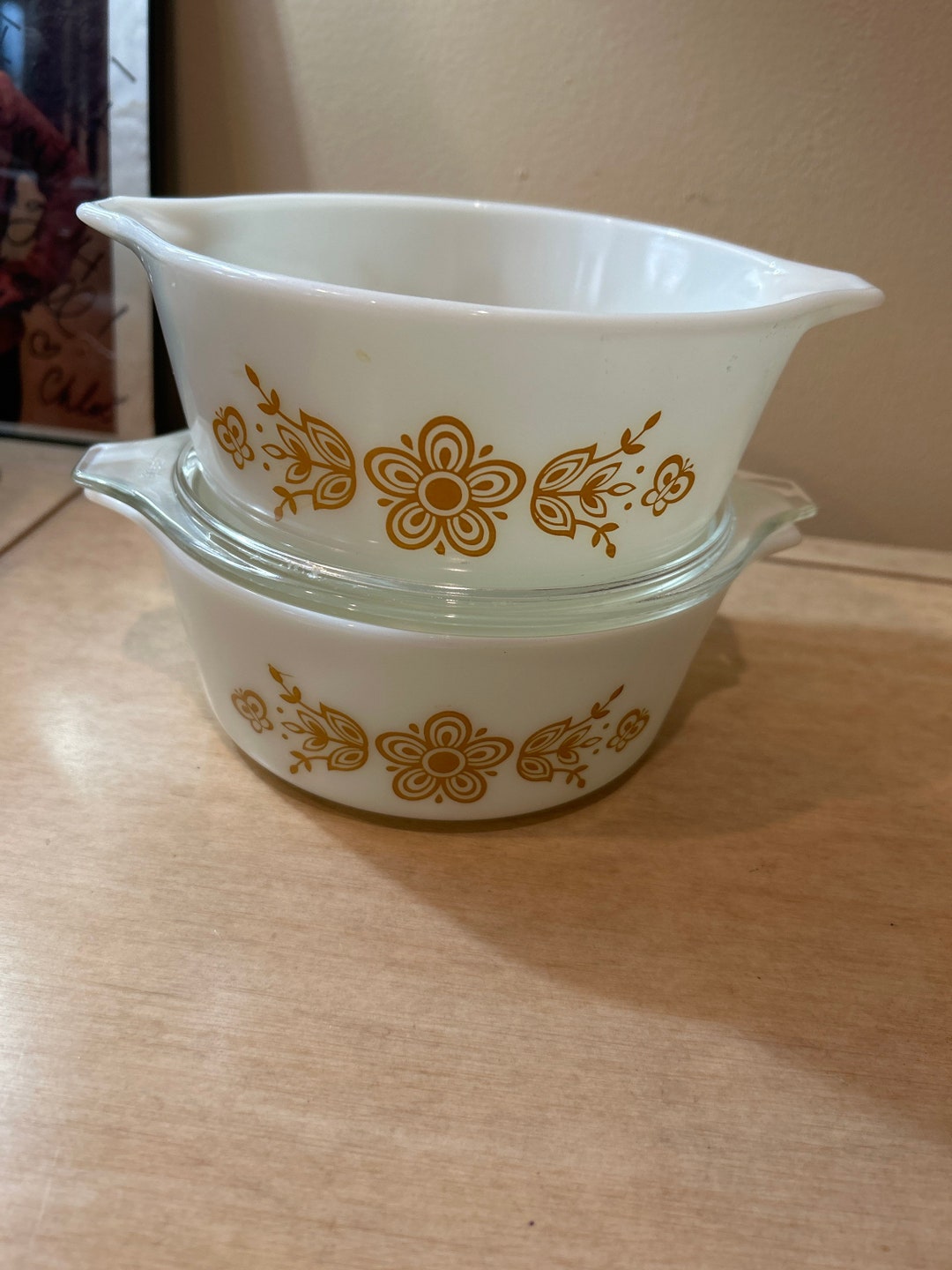 Two Butterfly Gold Pyrex Dishes - Etsy