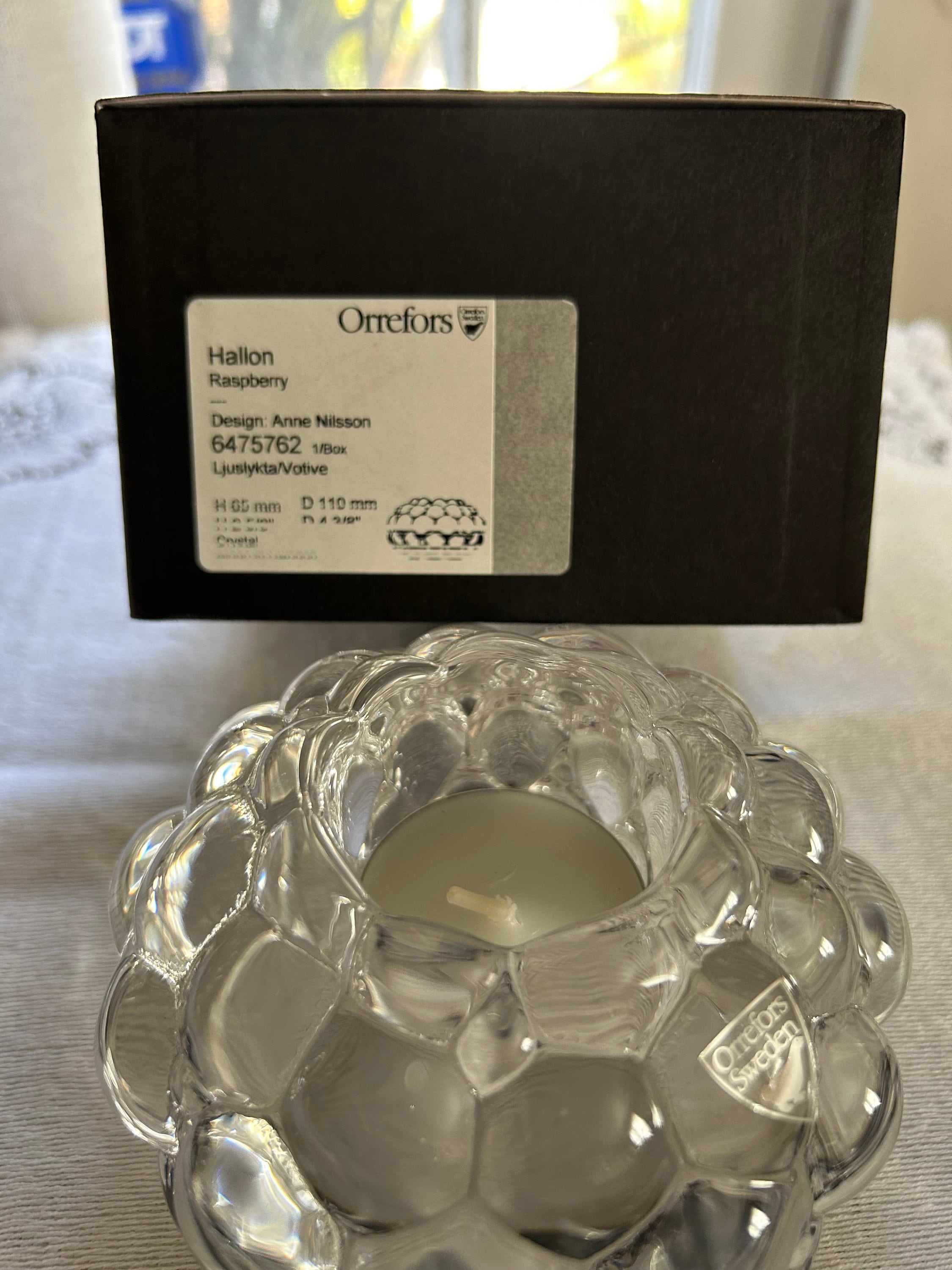 Vintage Orrefors Crystal Hallon Raspberry Votive Candle Holder - Etsy