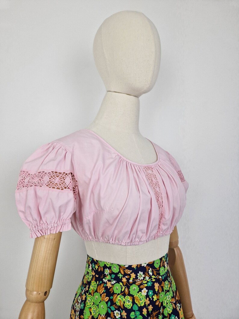 Vintage Dirndl Milkmaid Oktoberfest Trachten Cropped Cotton Blouse - Etsy
