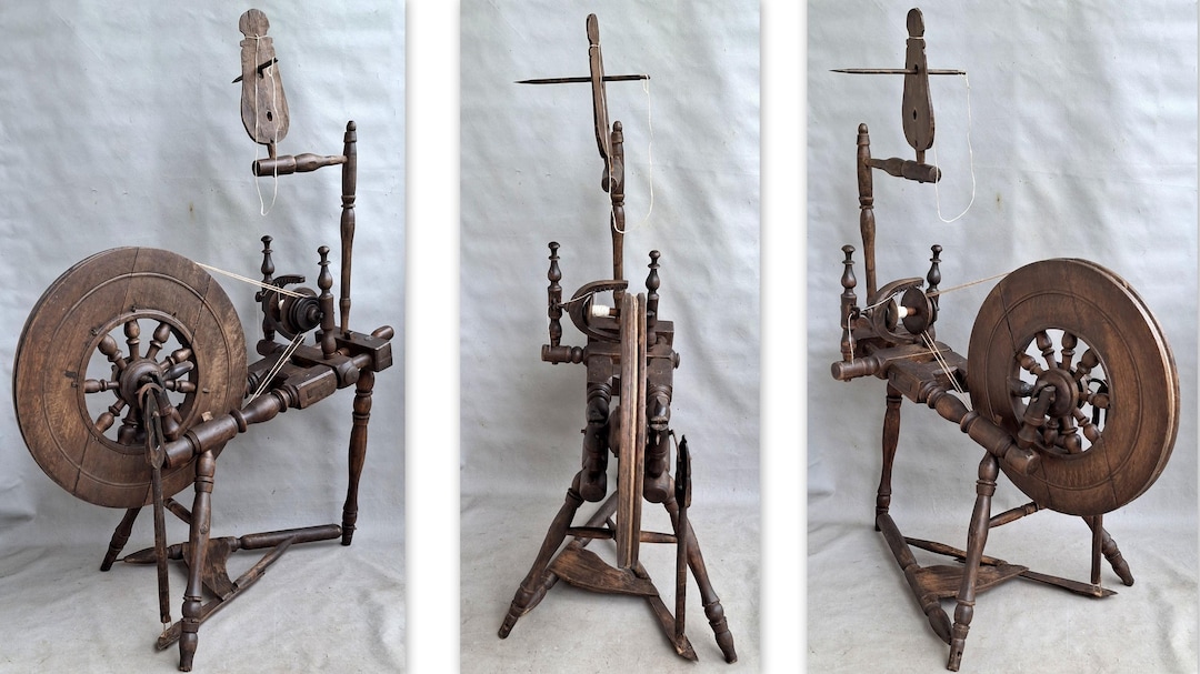 Antique Unique Heavy With Powerful Wheel, Working Spinning Wheel is ...