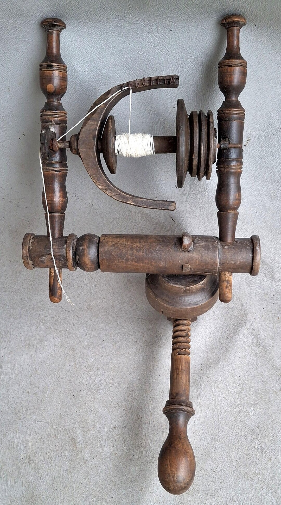 Antique Wooden Spinning Wheel Spool Flyer Frame With Frame - Etsy