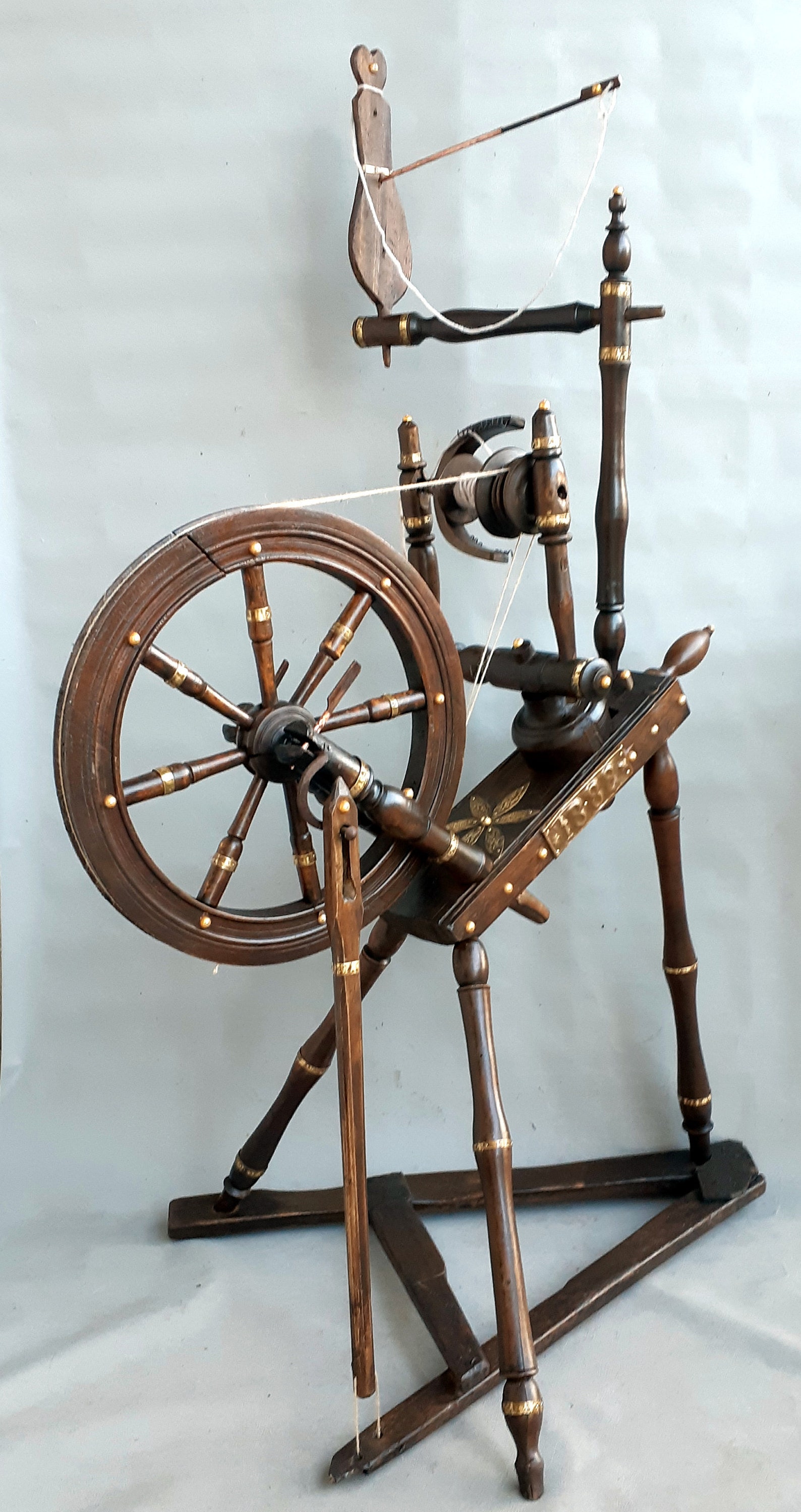 Antique Unique Working Spinning Wheel With Encrustations and | Etsy